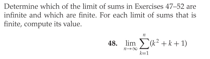 Solved Determine which of the limit of sums in Exercises | Chegg.com