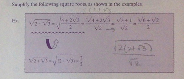 Solved Simplify the square roots for question 3) & 4) using | Chegg.com