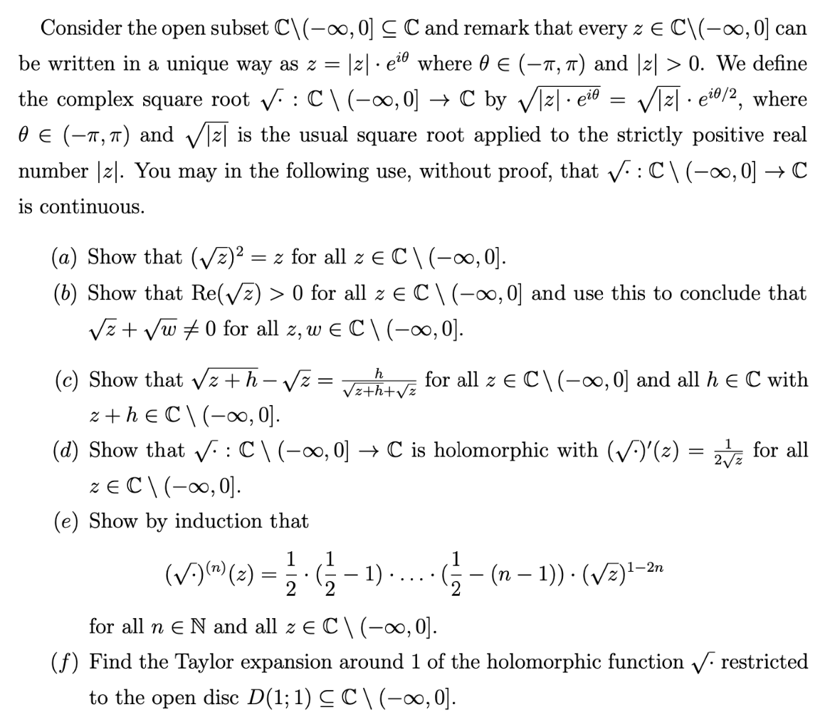 Solved Consider the open subset C\(-0,0]