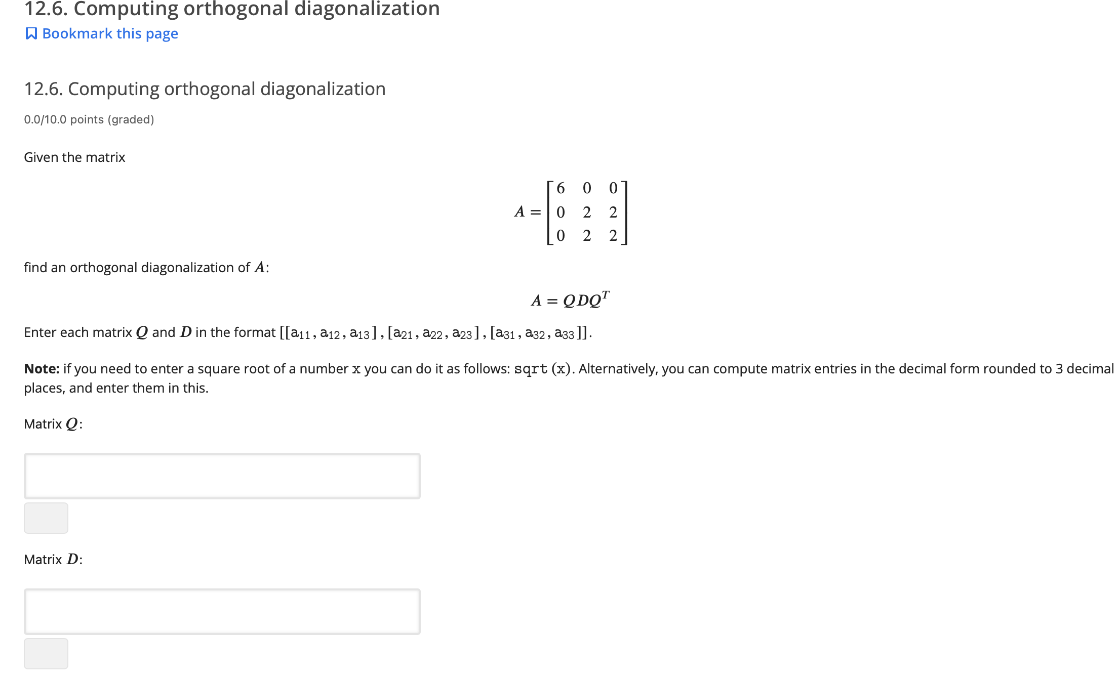 Solved 12 6 Computing Orthogonal Diagonalization ద Bookmark