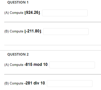 Solved QUESTION 1 (A) Compute [924.26]. (B) Compute | Chegg.com
