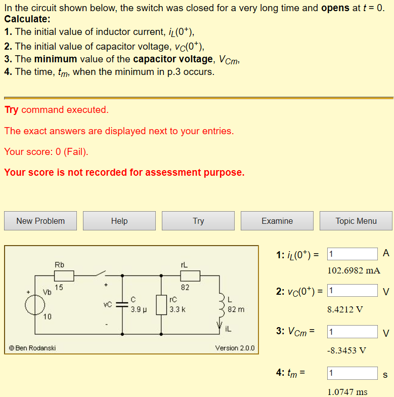 In the circuit shown below, the switch was closed for | Chegg.com