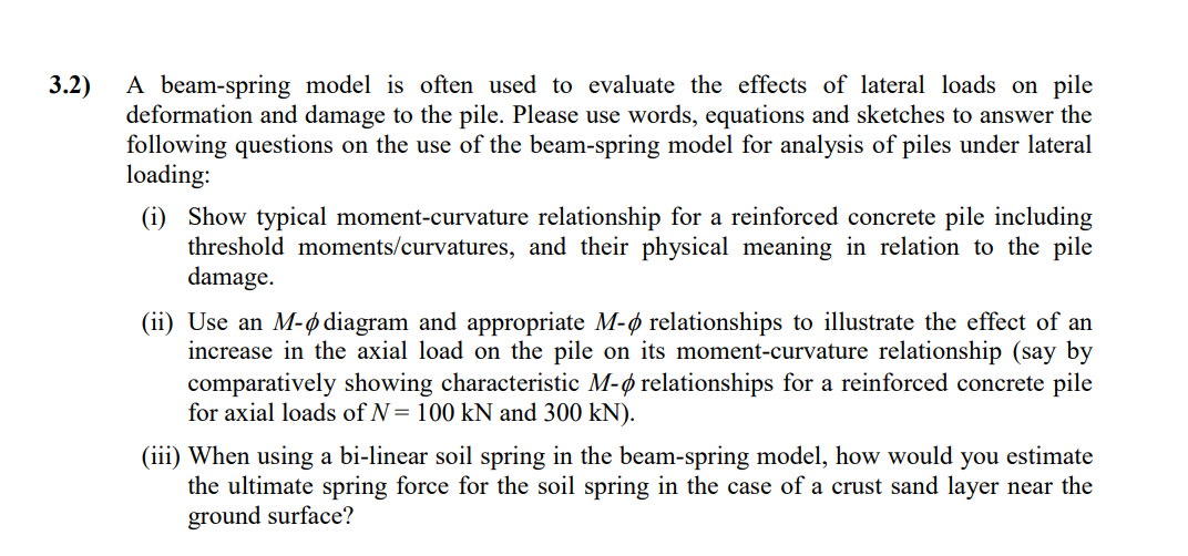 Solved 3.2) A beam-spring model is often used to evaluate | Chegg.com