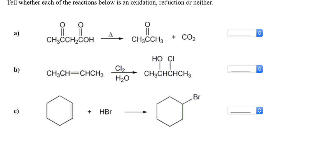 Solved Tell whether each of the reactions below is an | Chegg.com