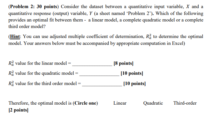 Solved Problem 2 30 Points Consider The Dataset Between A
