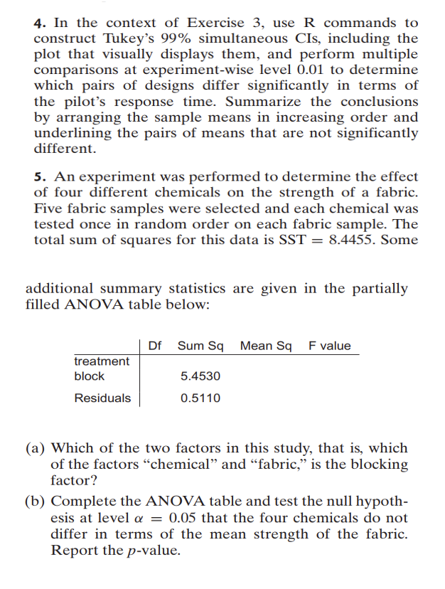 Solved 4. In the context of Exercise 3 , use R commands to | Chegg.com