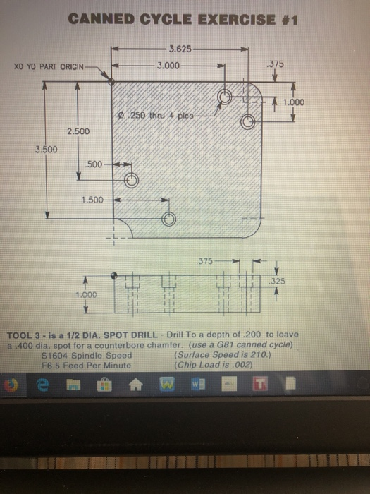 Solved CANNED CYCLE EXERCISE #1 3.625 XO YO PART ORIGIN | Chegg.com