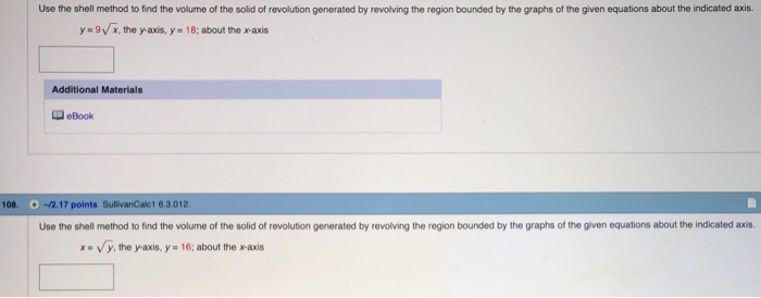Solved Use the shell method to find the volume of the solid | Chegg.com