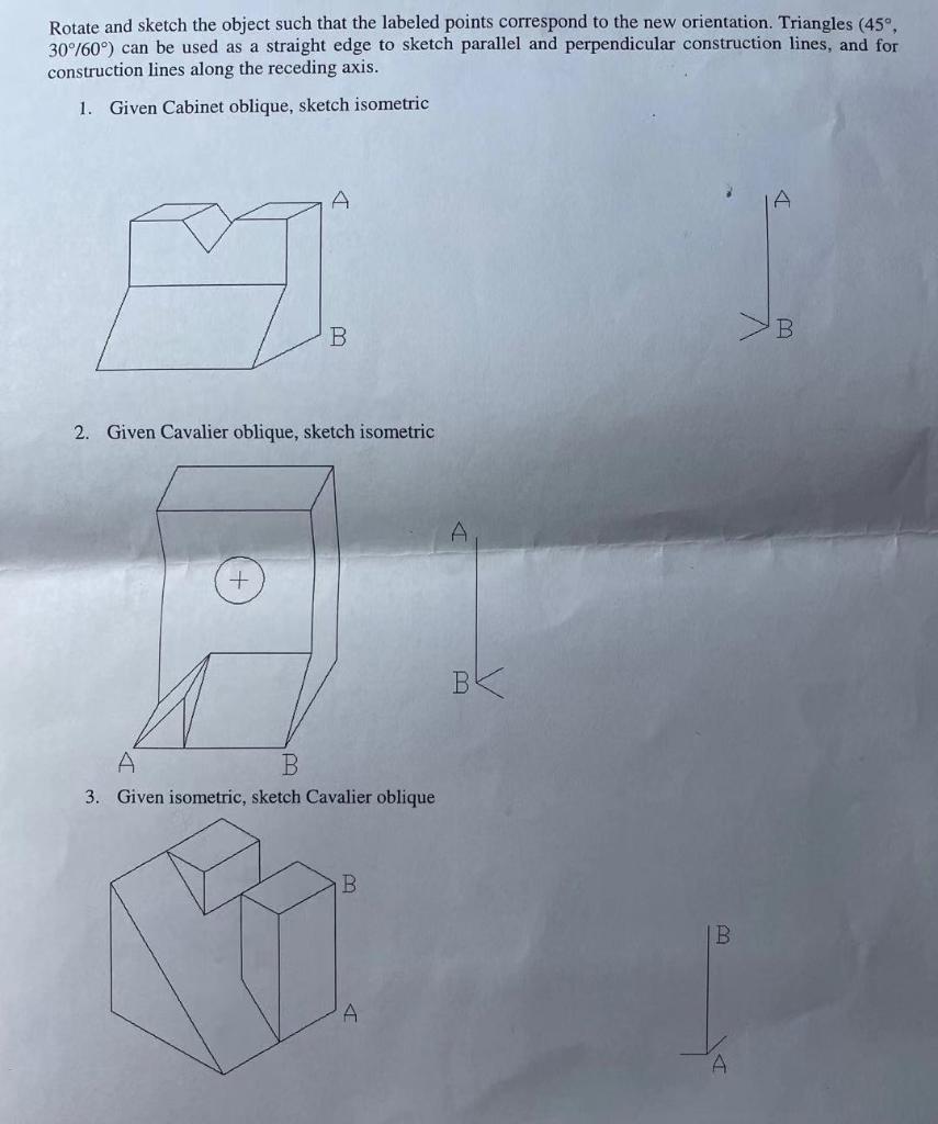 Solved Rotate and sketch the object such that the labeled | Chegg.com