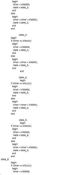 Solved begin timer = 4 'boooo; state = state_3; end else | Chegg.com