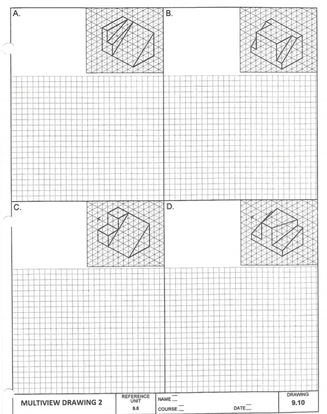 Solved Do other view drawing of each image. Opposite side | Chegg.com