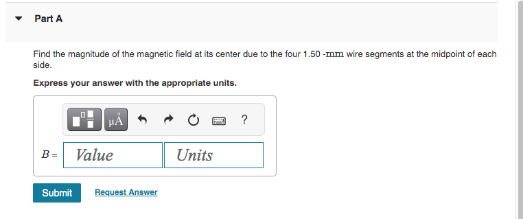 Solved A square wire loop 11.0 cm on each side carries a | Chegg.com