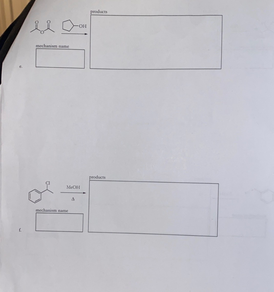 Solved 1. For each reaction below, identify the mechanism | Chegg.com