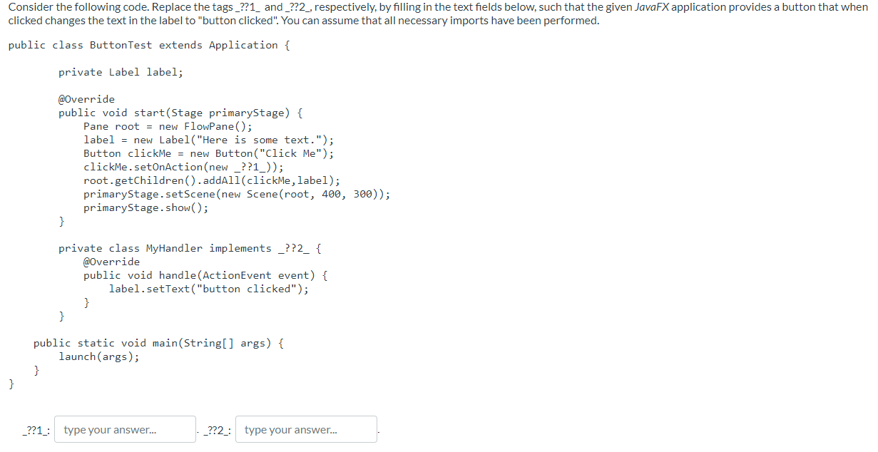 Solved Consider the following code. Replace the tags_??1_ | Chegg.com