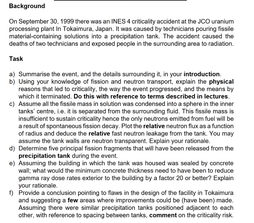 Solved Background On September 30, 1999 there was an INES 4 | Chegg.com