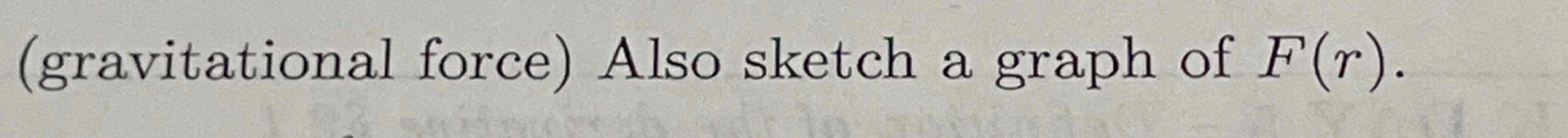 Solved (gravitational force) ﻿Also sketch a graph of F(r). | Chegg.com