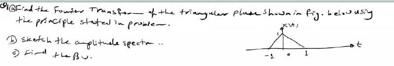 Solved =cr&Find the Fourier Transform of the triangular | Chegg.com