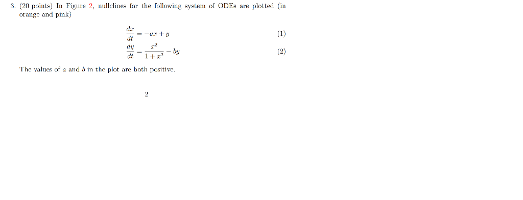 3. (20 points) In Figure 2, nullclines for the | Chegg.com