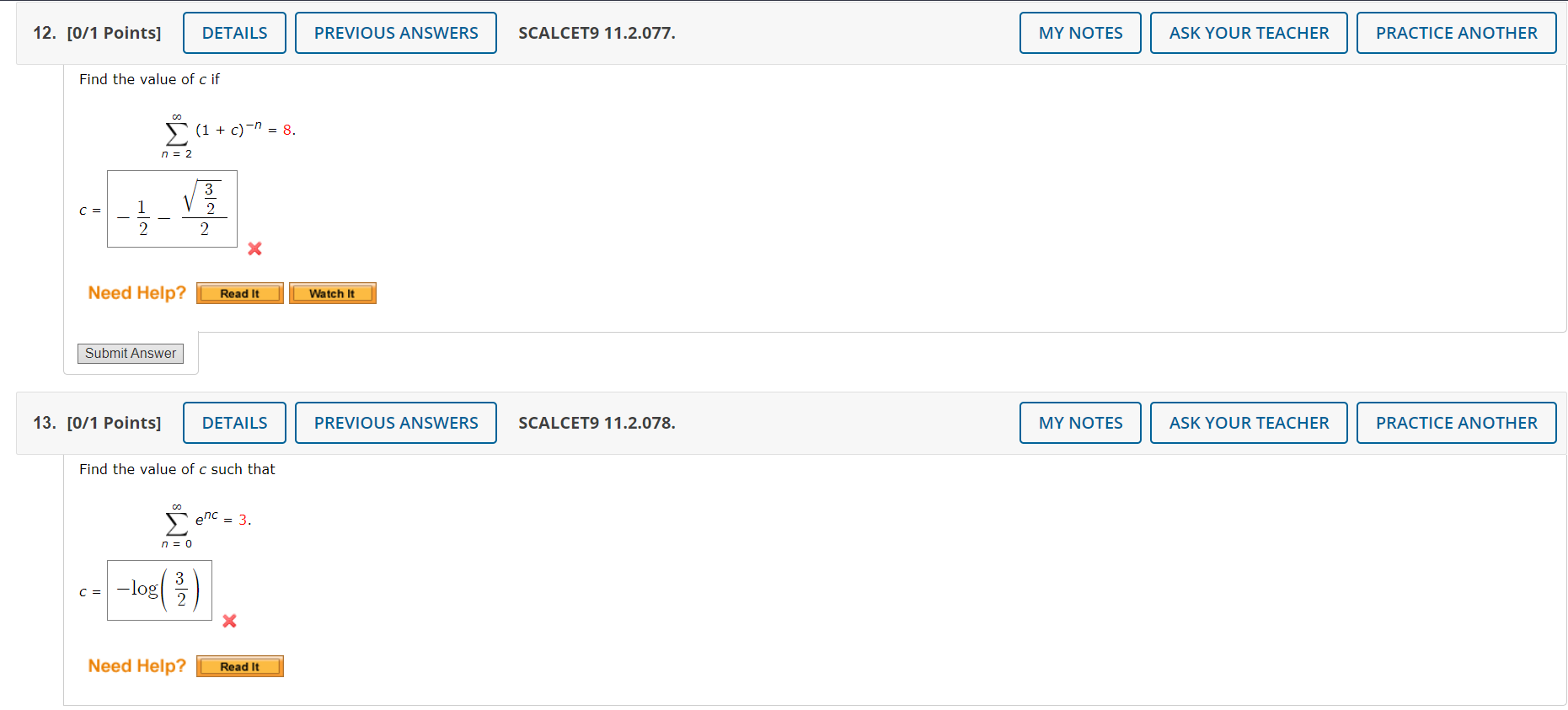 Solved 12. [0/1 Points] DETAILS PREVIOUS ANSWERS SCALCET9 | Chegg.com