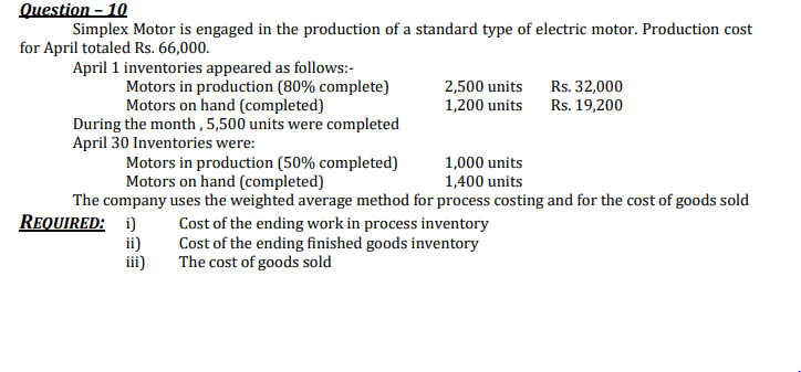 Solved Question - 10 Simplex Motor is engaged in the | Chegg.com