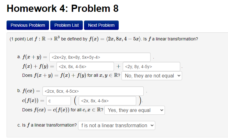 Solved Homework 4 Problem 8 Previous Problem Problem List 2821