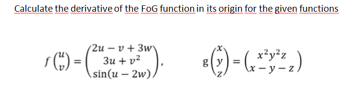 Solved Calculate the derivative of the Fog function in its | Chegg.com
