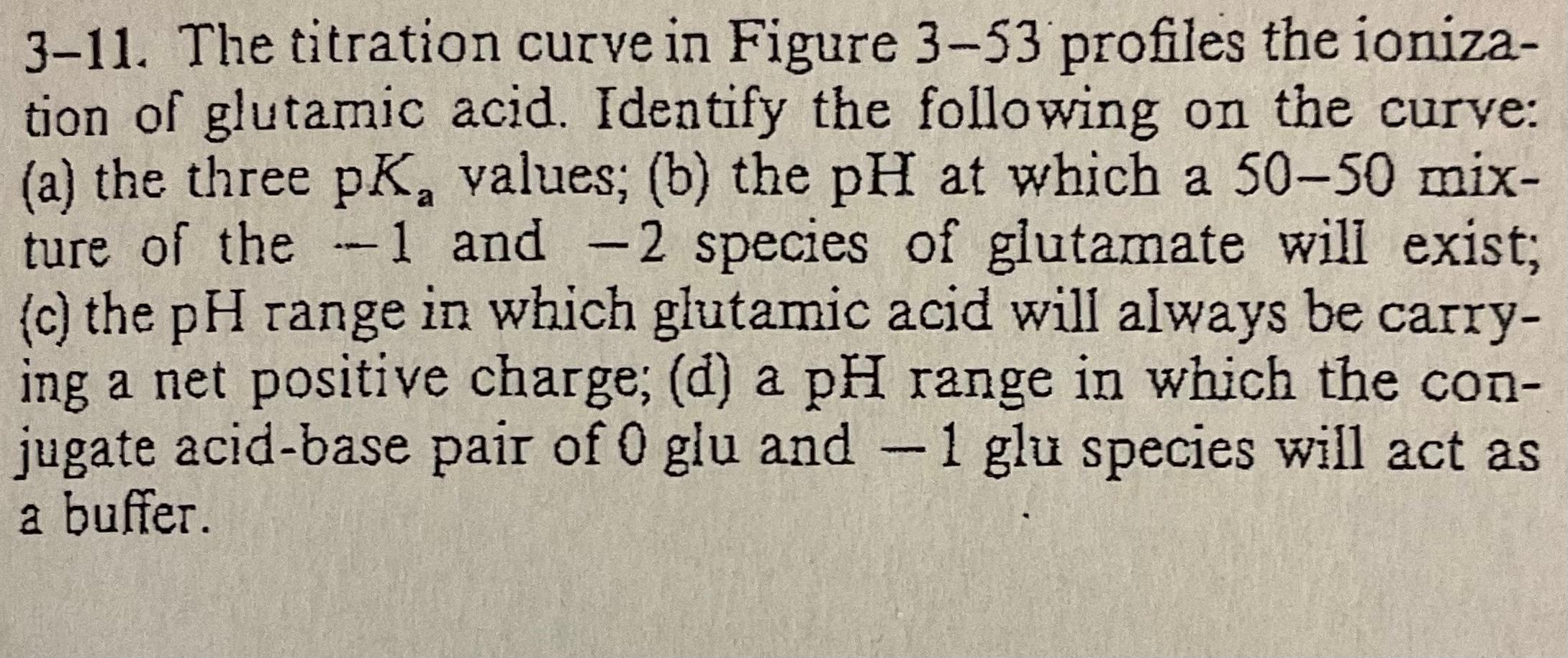 Solved 3-11. The titration curve in Figure 3−53 profiles the | Chegg.com