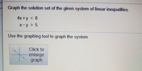 Solved Graph the solution set of the given system of linear | Chegg.com