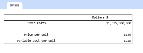 Solved Details \begin{tabular}{|c|r|} \hline & | Chegg.com