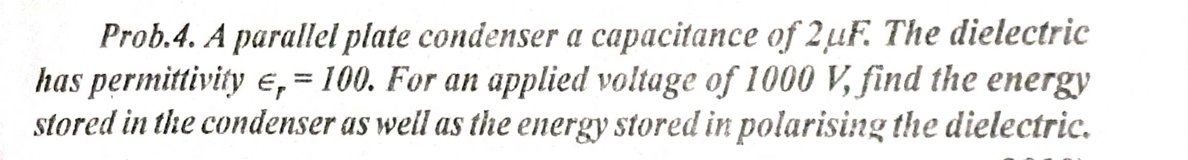 Solved Prob.4. A parallel plate condenser a capacitance of | Chegg.com