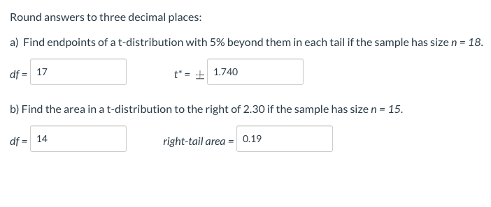 Solved Round answers to three decimal places: a) Find | Chegg.com