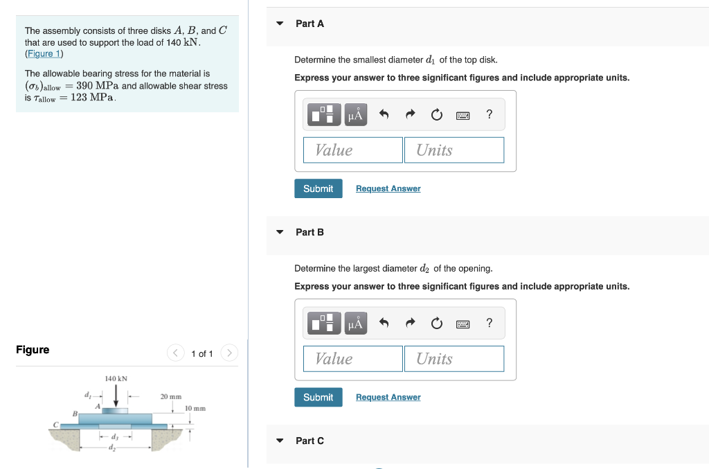 Solved The assembly consists of three disks A, B, and C that | Chegg.com