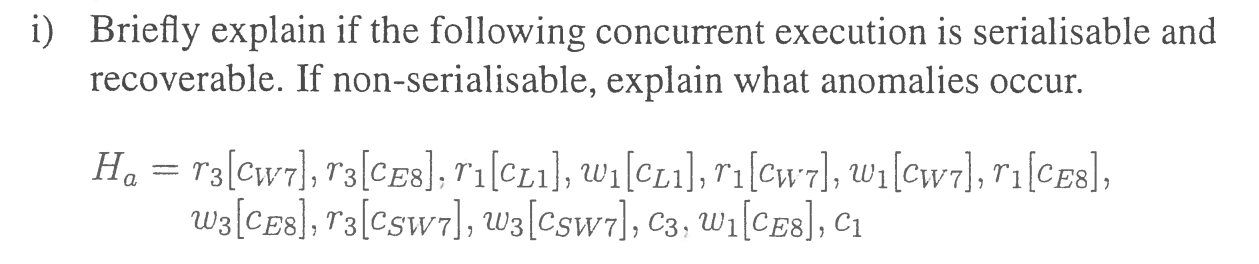 Solved Briefly Explain If The Following Concurrent Execution