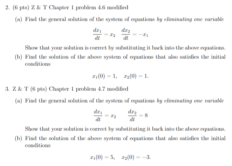 Solved (6pts)Z& T Chapter 1 ﻿problem 4.6 ﻿modified(a) ﻿Find | Chegg.com