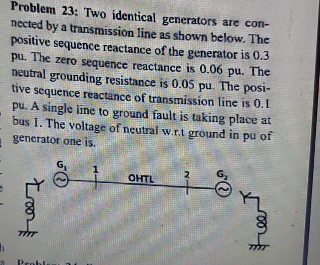 a Problem 23: Two identical generators are con- | Chegg.com