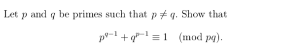 Solved Let p and q be primes such that p + q. Show that p9-1 | Chegg.com