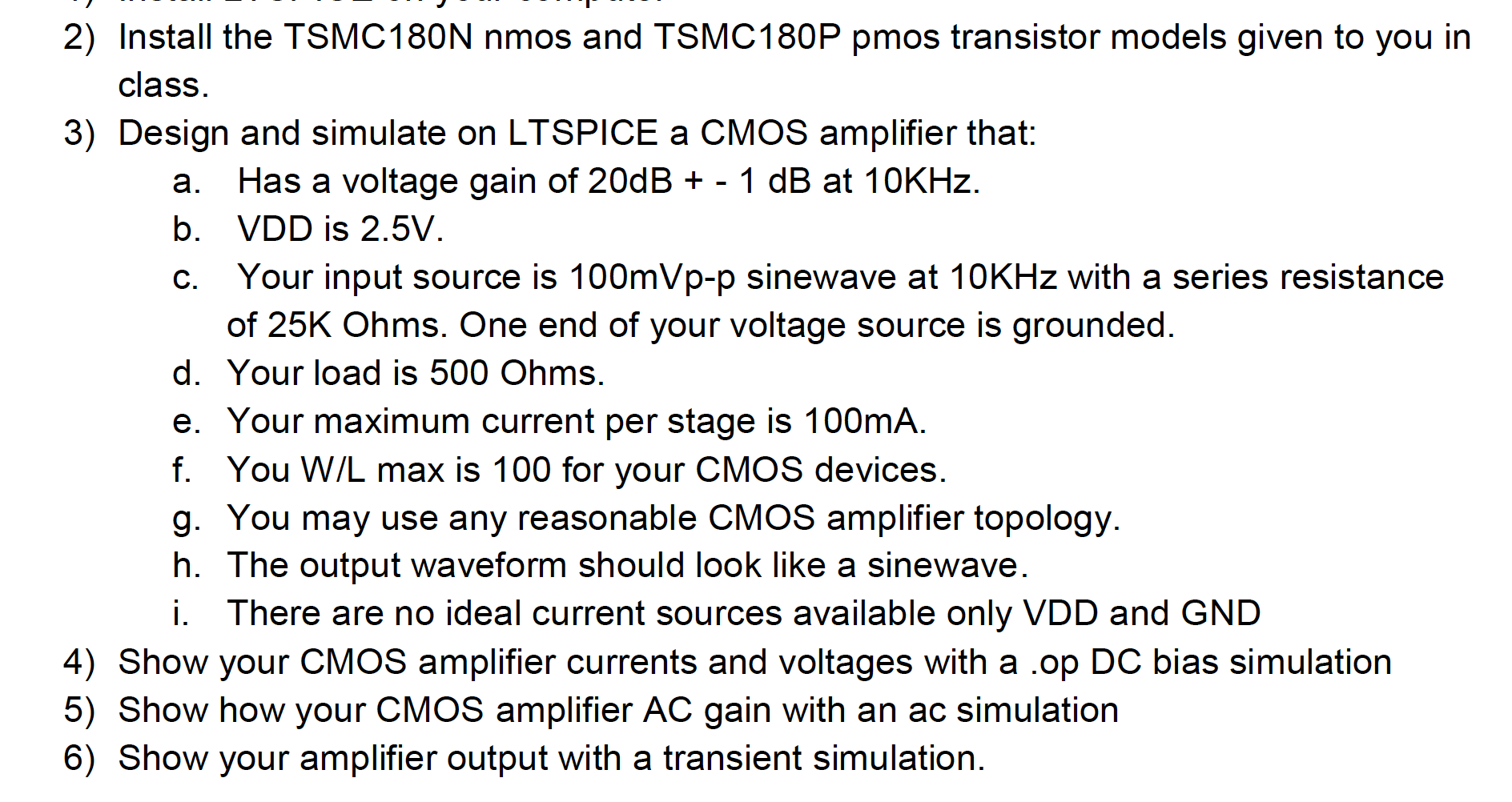 2) Install the TSMC180N nmos and TSMC180P pmos | Chegg.com