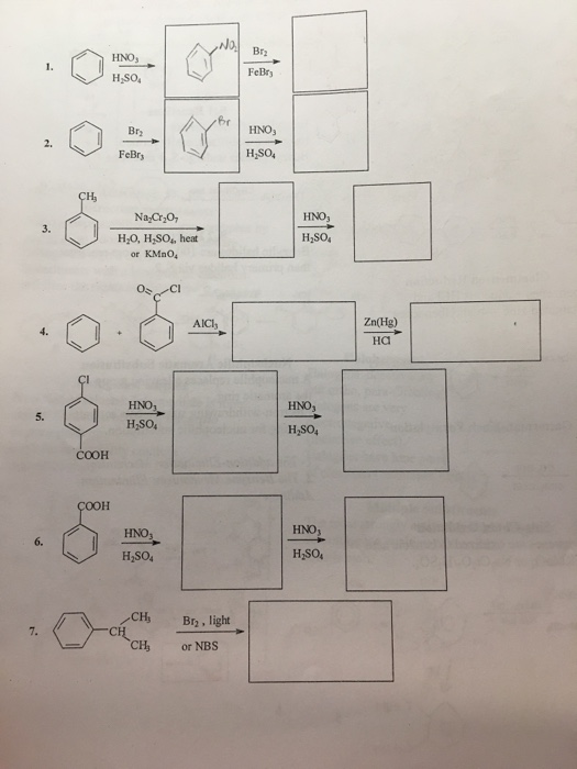 Solved HNOs H2SO4 Br: FeBrs CH4 NazCrzo, H20, H2So. heat or | Chegg.com Solved HNOs H2SO4 Br: FeBrs CH4 NazCrzo, H20, H2So. heat or | Chegg.com