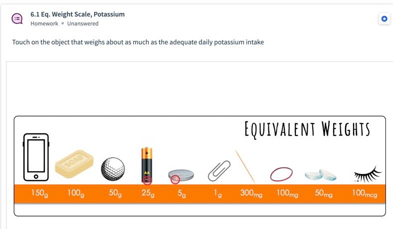 Solved Touch on the object that weighs about as much as the | Chegg.com
