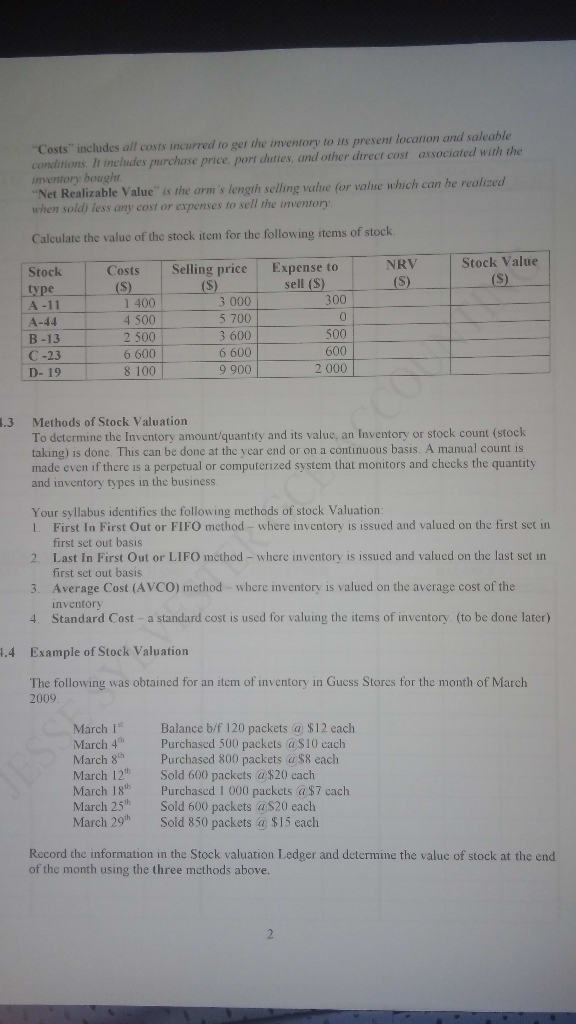 LECTURE 11 CXC PRINCIPLES OF ACCOUNTS THE GENERAL | Chegg.com