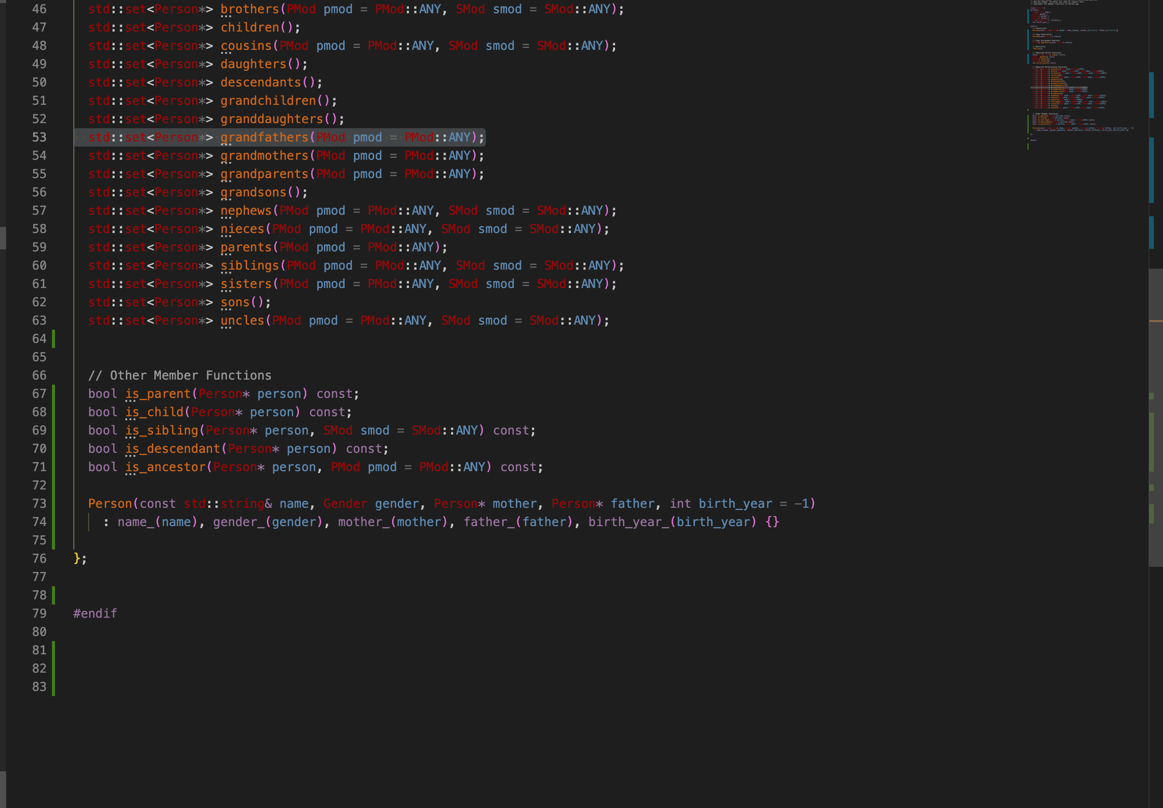Solved Create a Person.cpp file based on the Person.h file | Chegg.com
