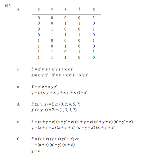 Solved f=x′y′z+x′yz+xyz′ g=x′y′z′+x′yz′+xy′z′+xyz′ | Chegg.com