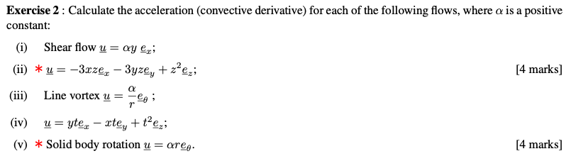 Exercise 2 Calculate The Acceleration Convective