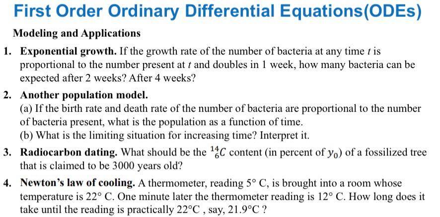 Solved First Order Ordinary Differential Equations Odes