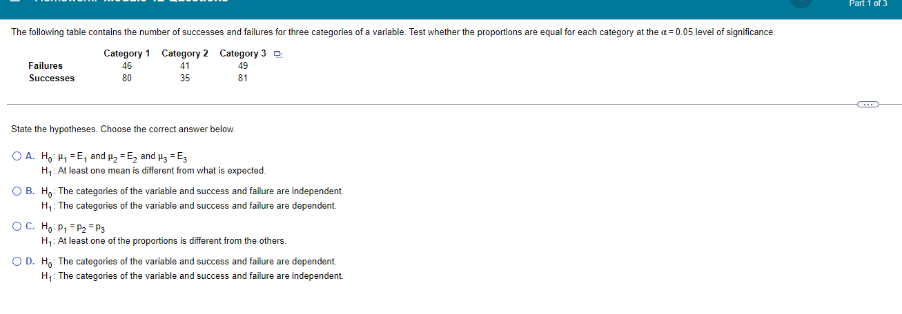 Solved The following table contains the number of successes | Chegg.com