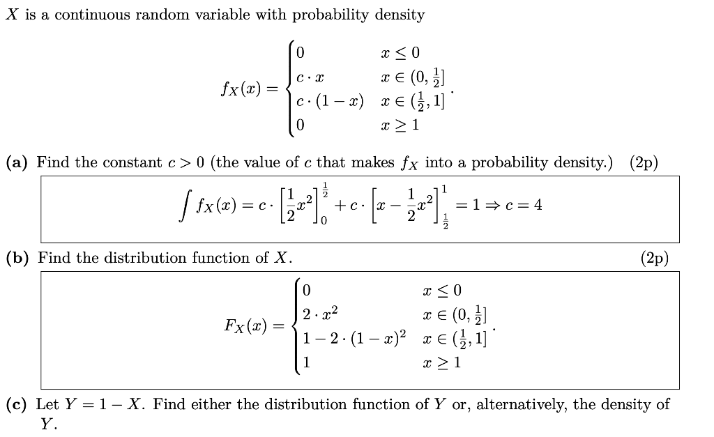 Solved X is a continuous random variable with probability | Chegg.com