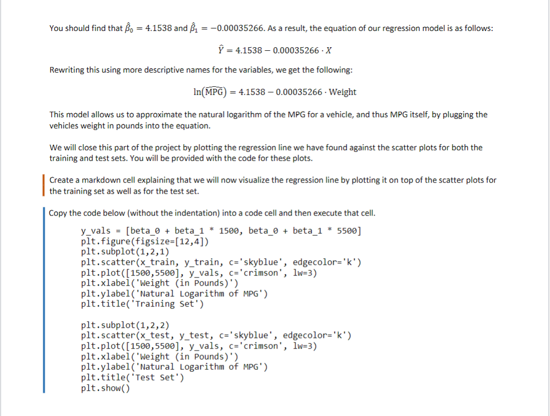 Part 4: Linear Regression Model In this part, we will | Chegg.com