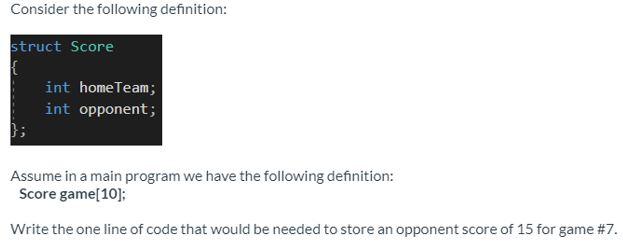 Solved Consider The Following Structure Definitions Struct