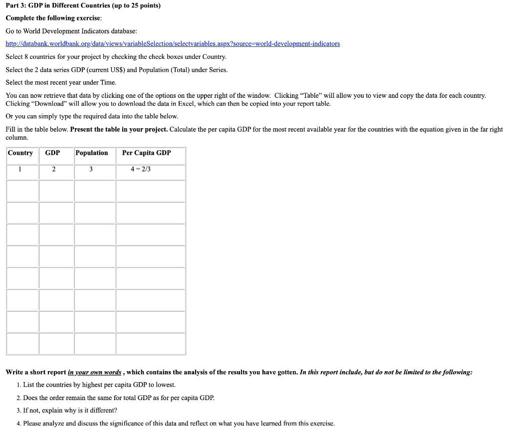 Part 1: Expenditures Approach to Calculating GDP (up | Chegg.com