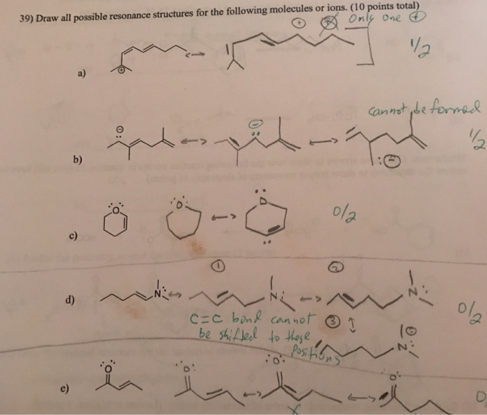 Solved Draw all possible resonance structures for the | Chegg.com